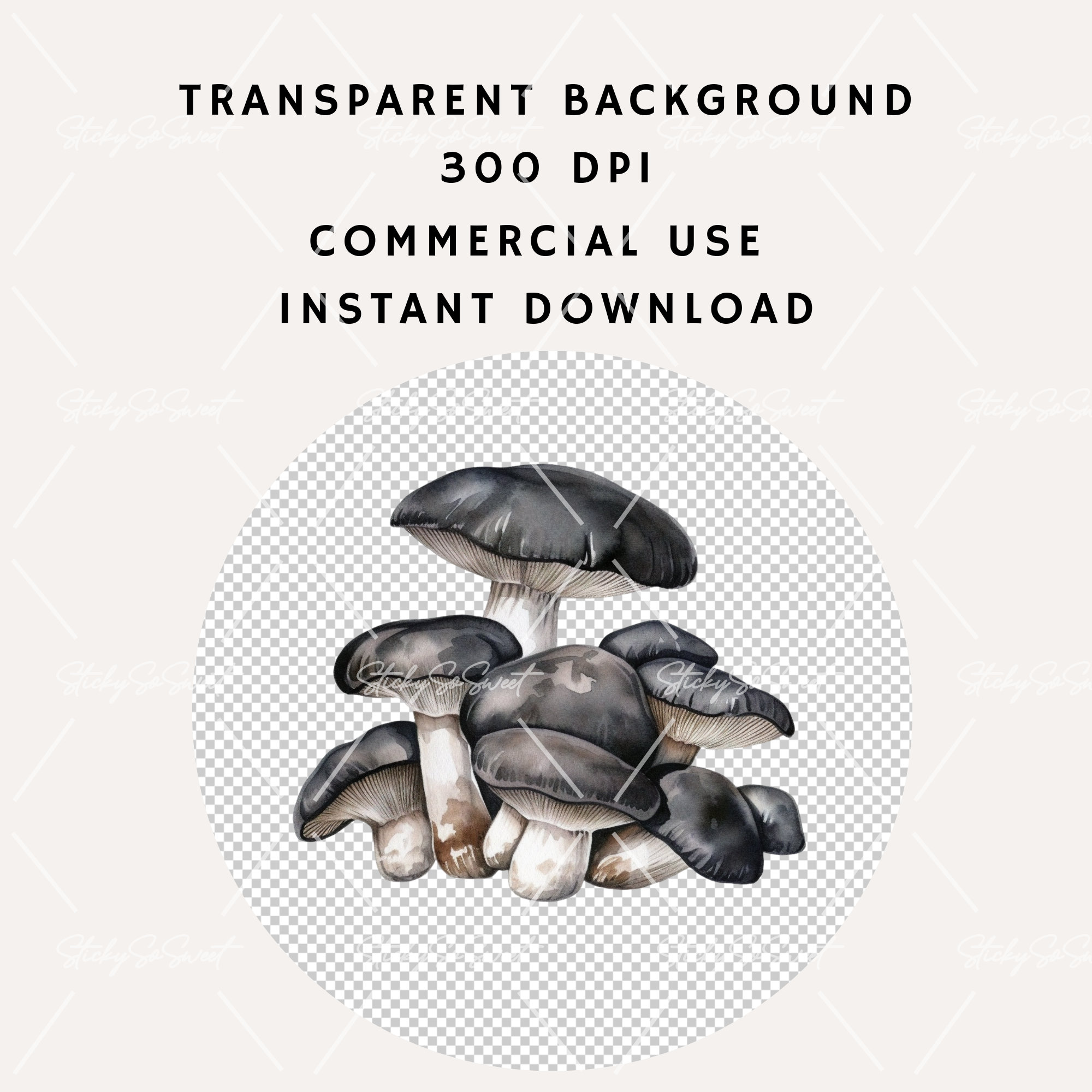 Watercolor Mushroom Bundle Clipart PNG Commercial Use Instant Download ...