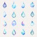 Watercolor Rain Drop Clipart Bundle | PNG | Commercial Use | Instant ...