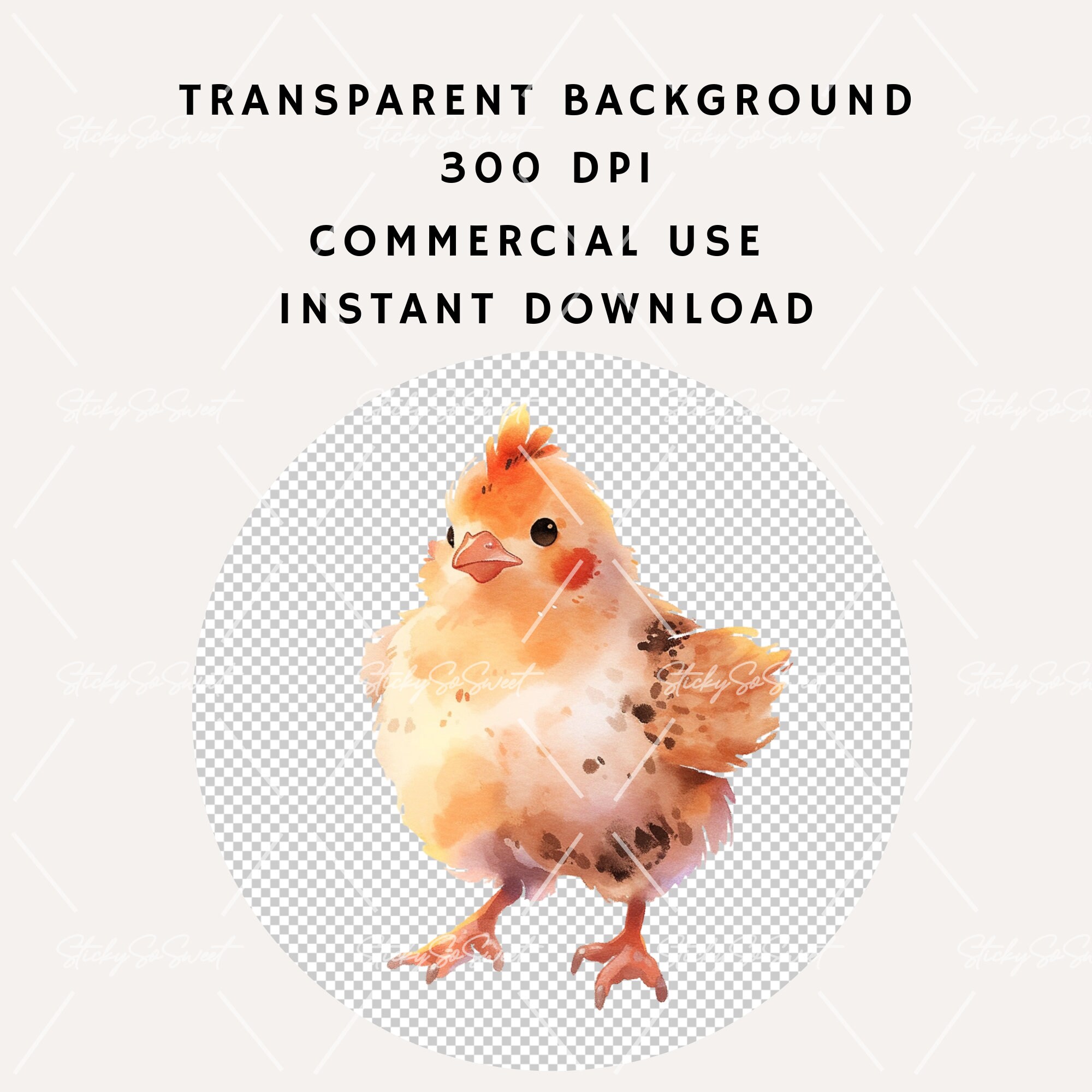 Watercolor Cute Chicken Bundle Clipart | PNG | Commercial Use | Instant ...