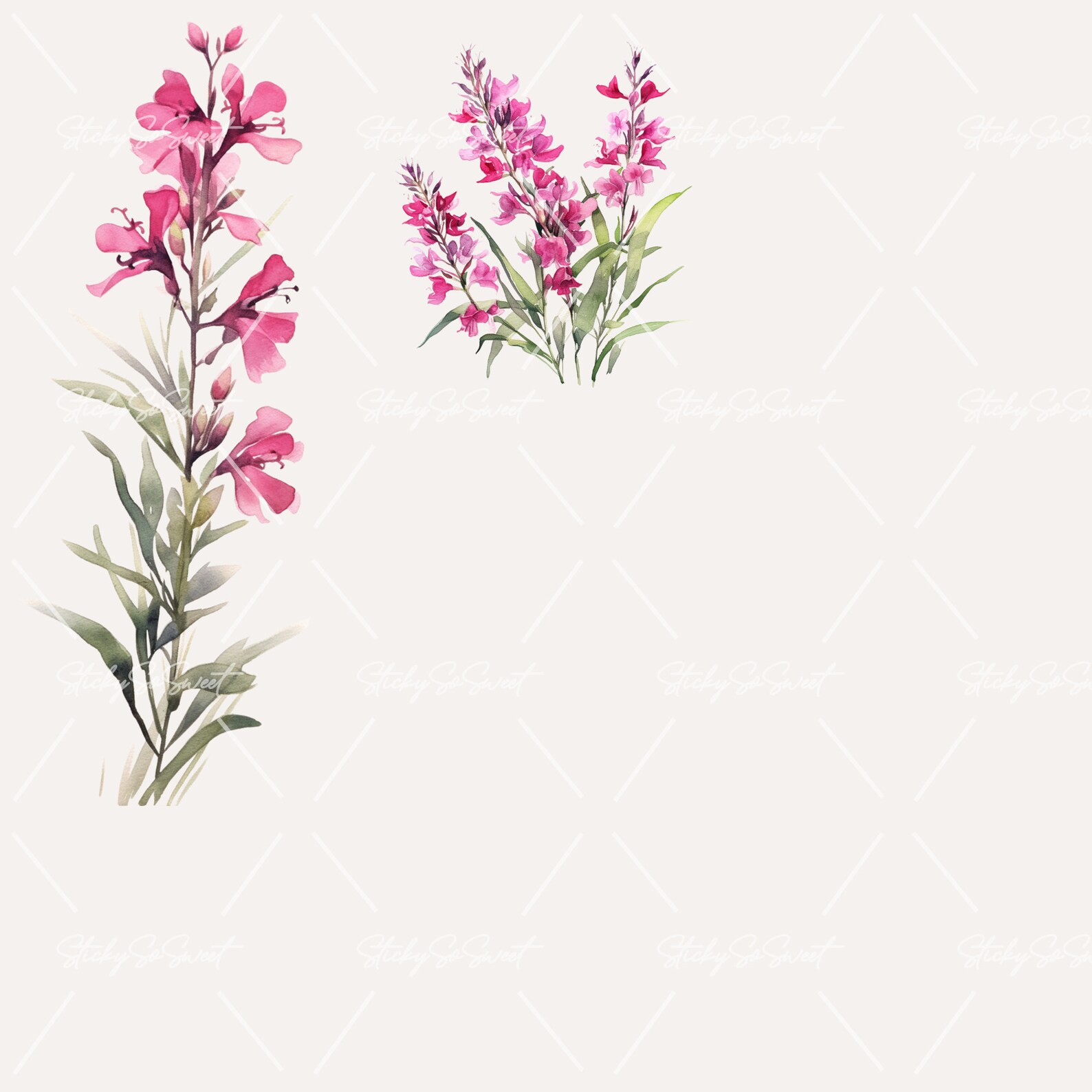 Watercolor Fireweed Bundle Clipart | PNG | Commercial Use | Instant ...