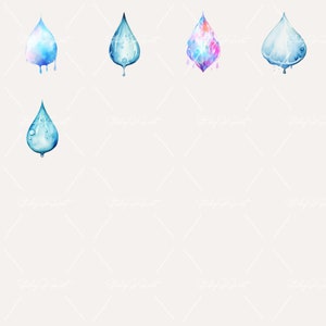 Watercolor Rain Drop Clipart Bundle | PNG | Commercial Use | Instant ...