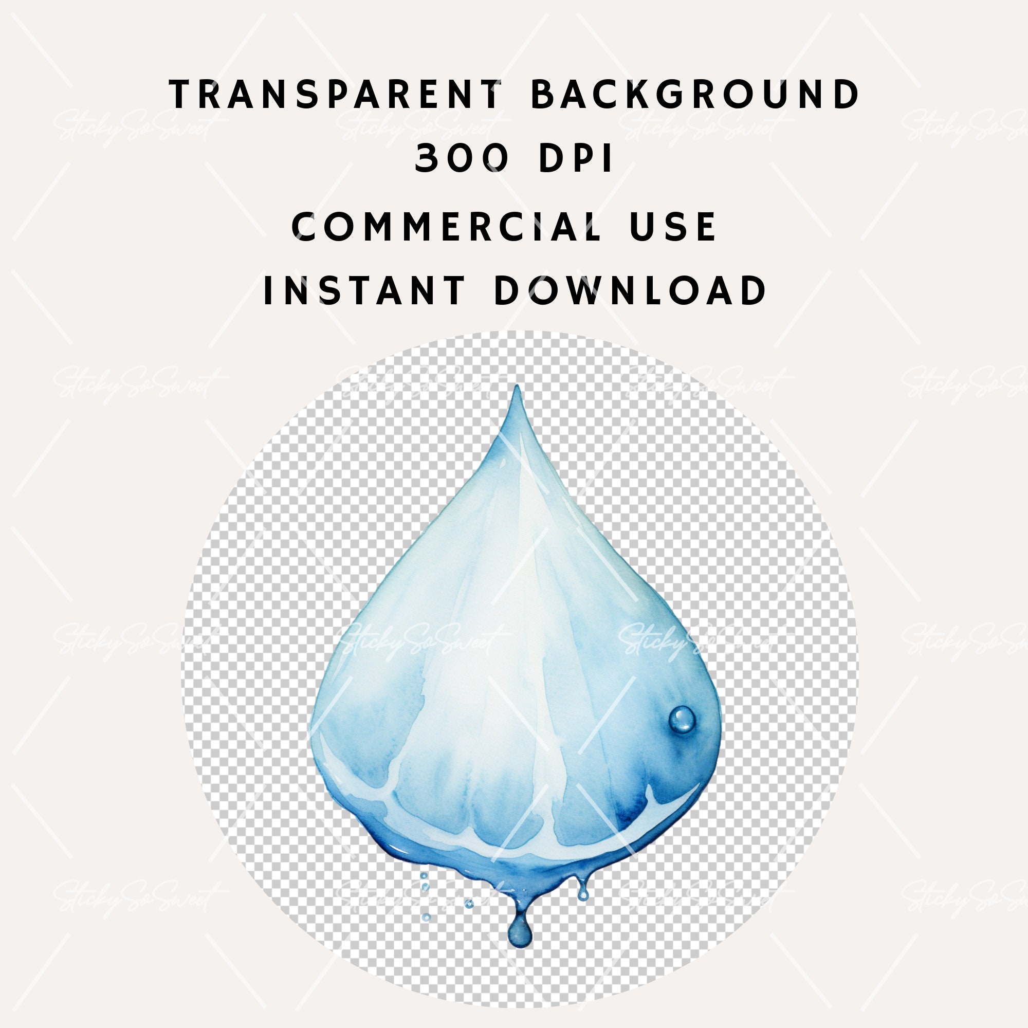 Watercolor Rain Drop Clipart Bundle | PNG | Commercial Use | Instant ...