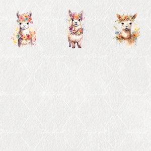 Watercolor Floral Llama Bundle Clipart PNG Commercial Use - Etsy