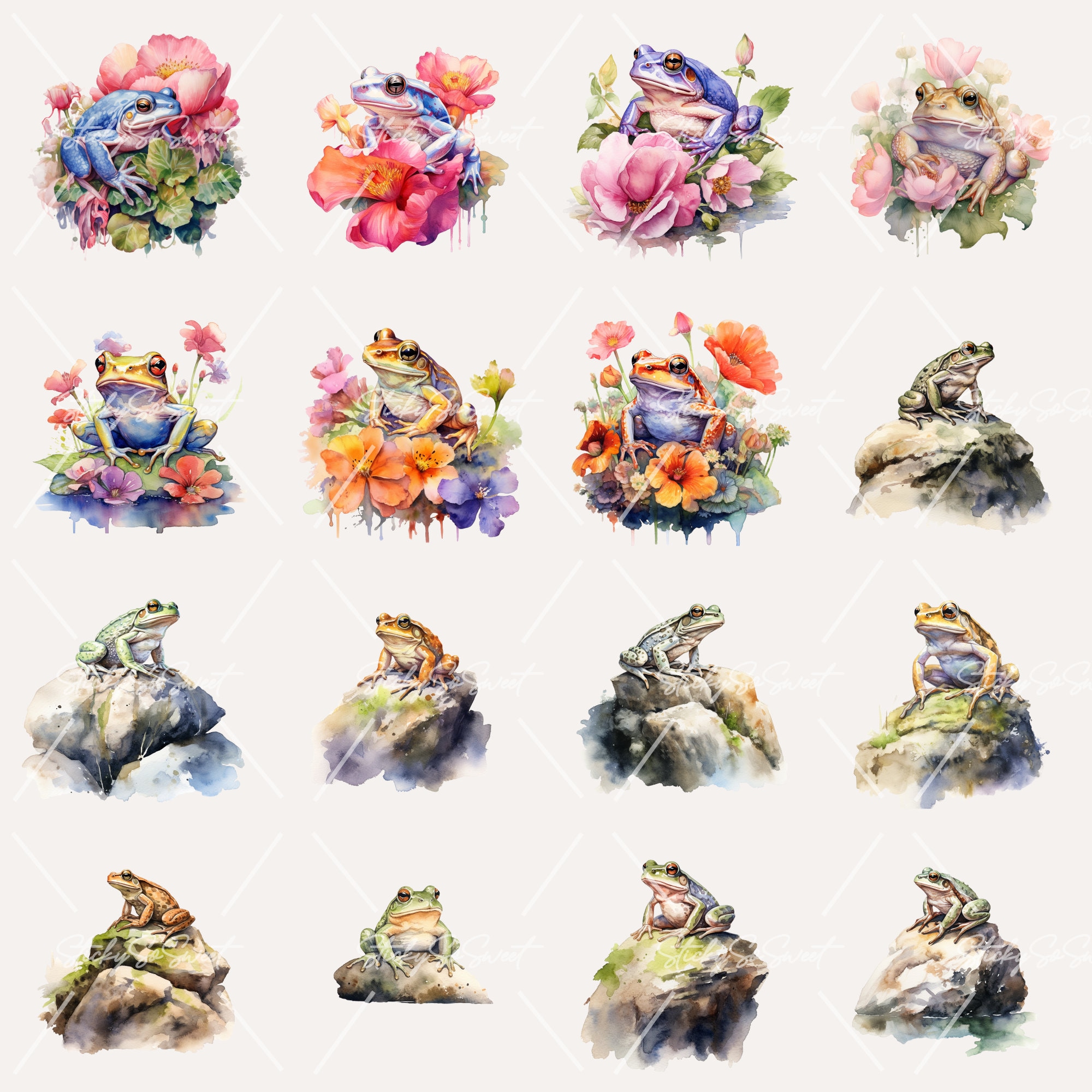 Watercolor Frog Bundle Clipart | PNG | Commercial Use | Instant ...
