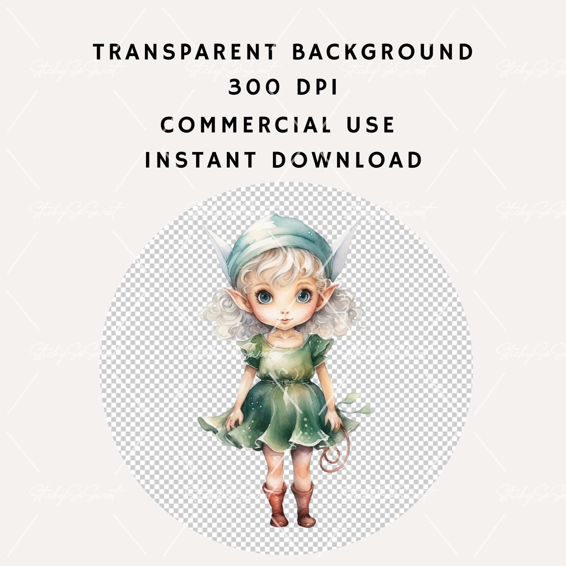 Watercolor Elf Clipart Bundle | Cute PNG Graphics (commercial Use) - Etsy