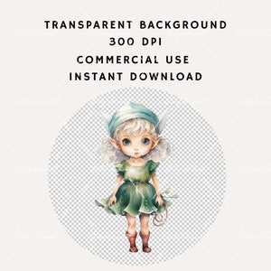 Watercolor Elf Clipart Bundle | Cute PNG Graphics (commercial Use) - Etsy