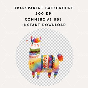 Watercolor Quirky Llama Clipart Bundle | PNG | Commercial Use | Instant ...
