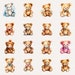 Watercolor Teddy Bear Bundle Clipart | PNG | Commercial Use | Instant ...