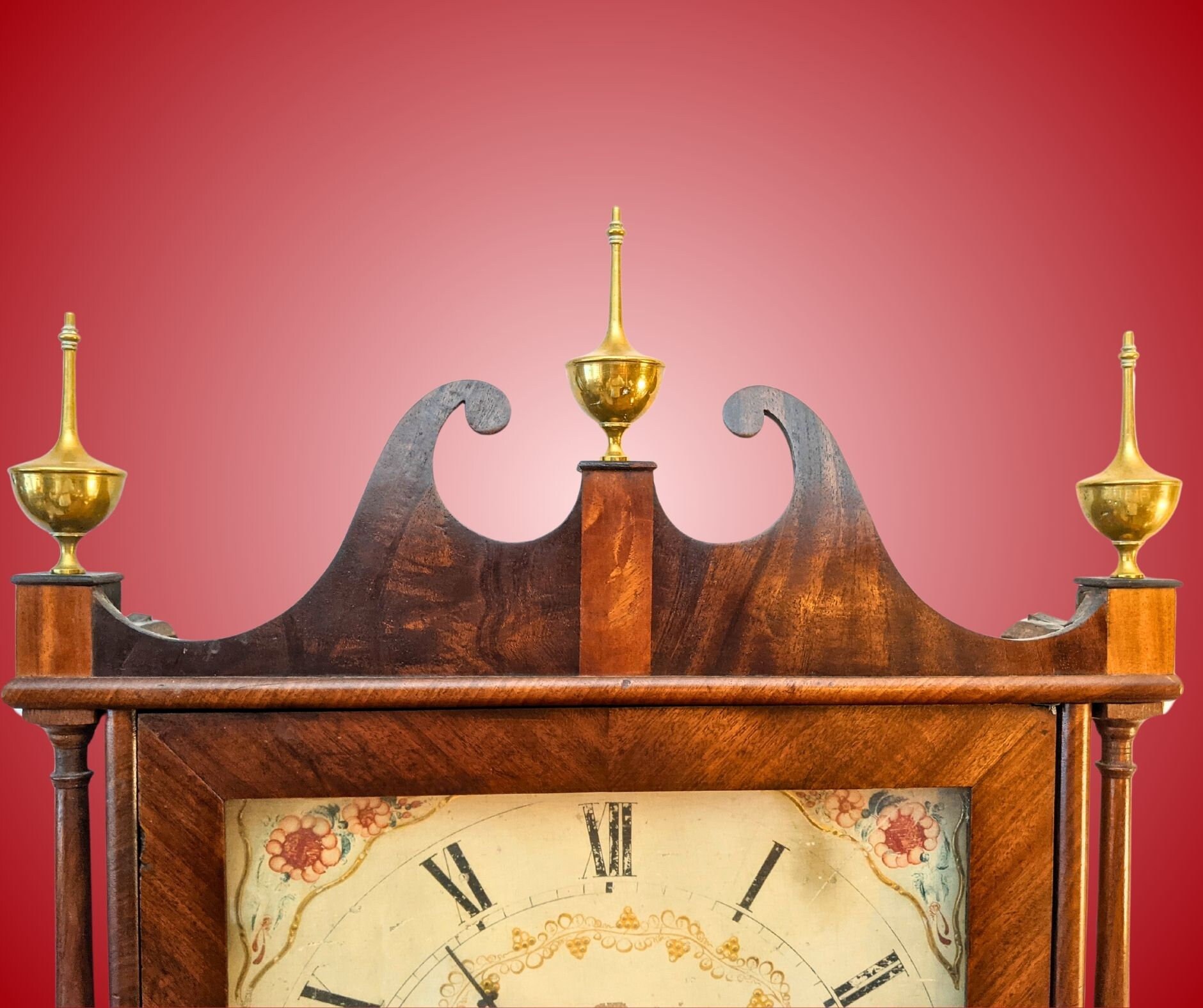 Rare 1830s Seth Thomas Federal Pillar & Scroll Mantel Clock W/ Painting ...