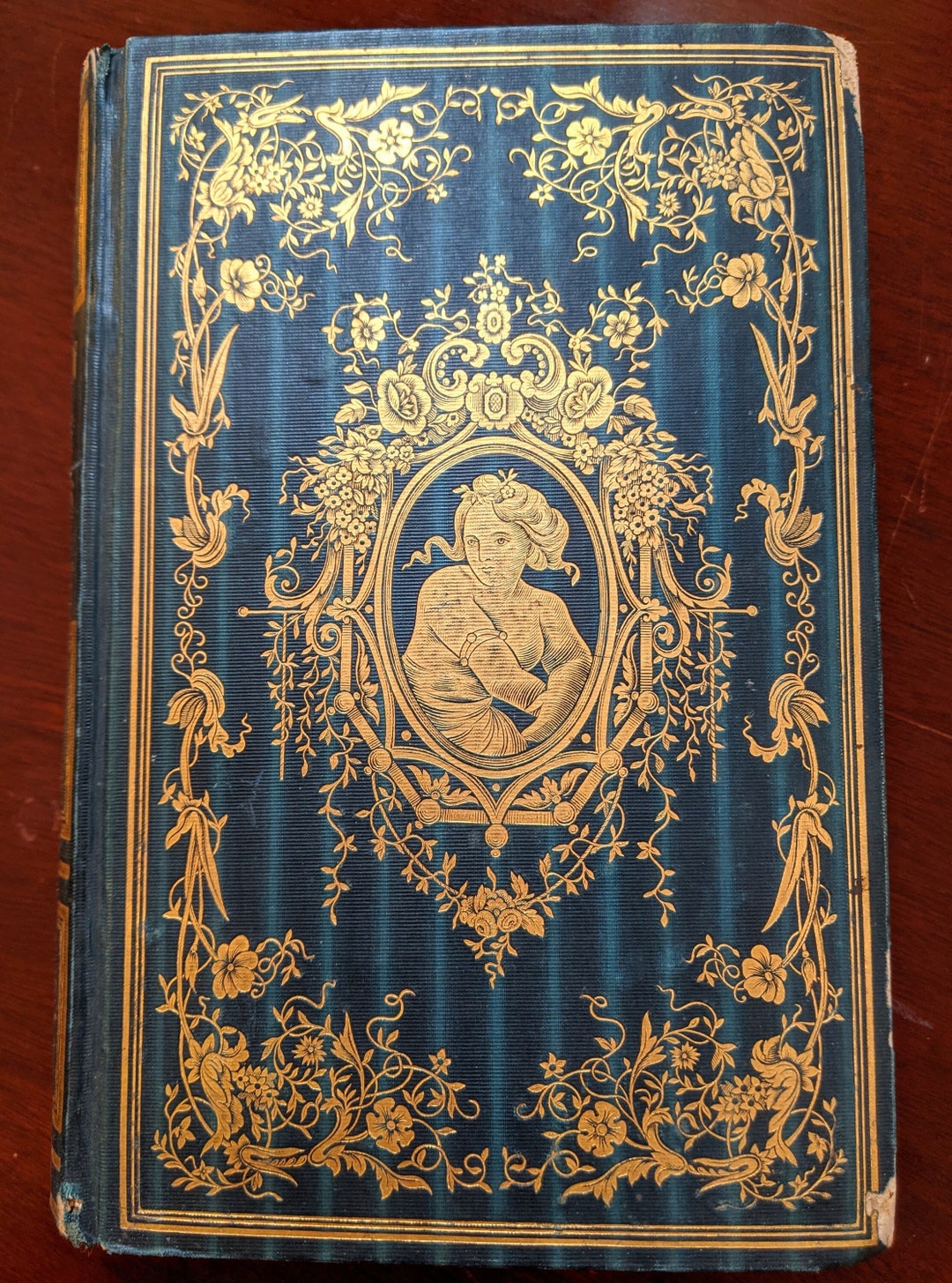 Beautiful Antique 1850 Book Anthology of American Female Poets Dark ...