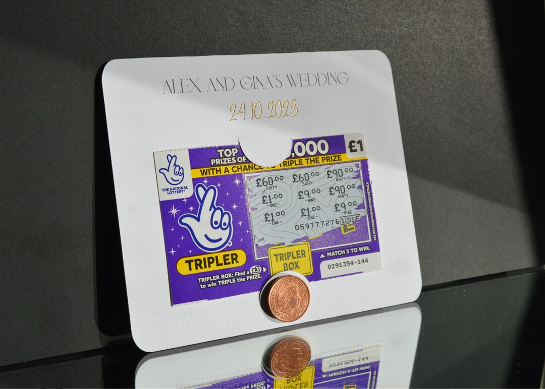 Scratch Card Holder Lottery Ticket Wallet Wedding Favour Personalised ...