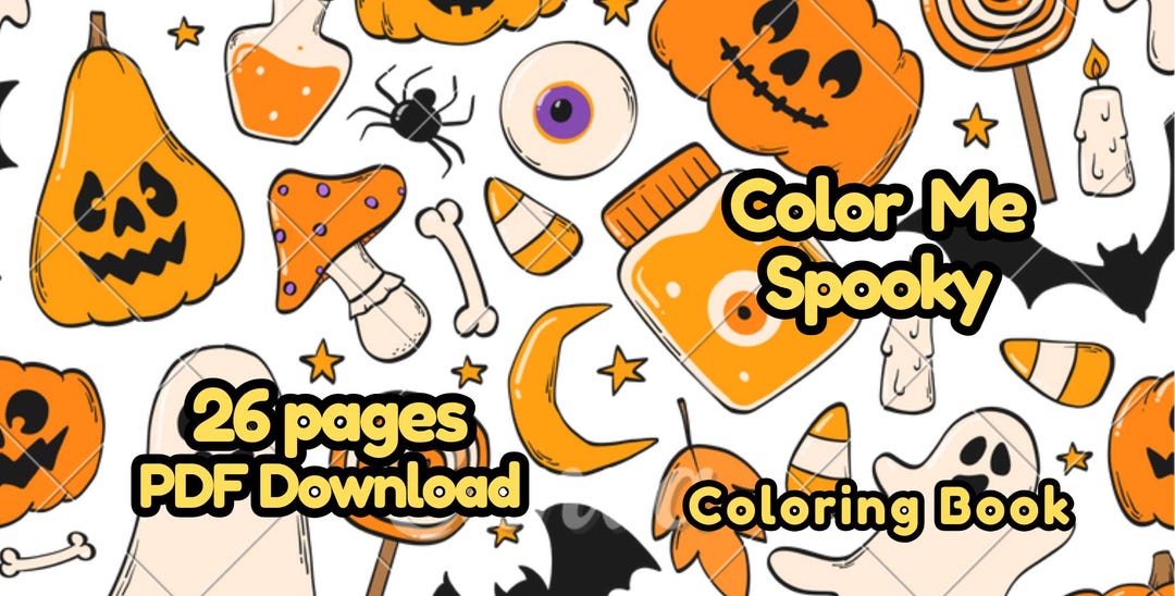 Color Me Spooky Coloring Book - Etsy