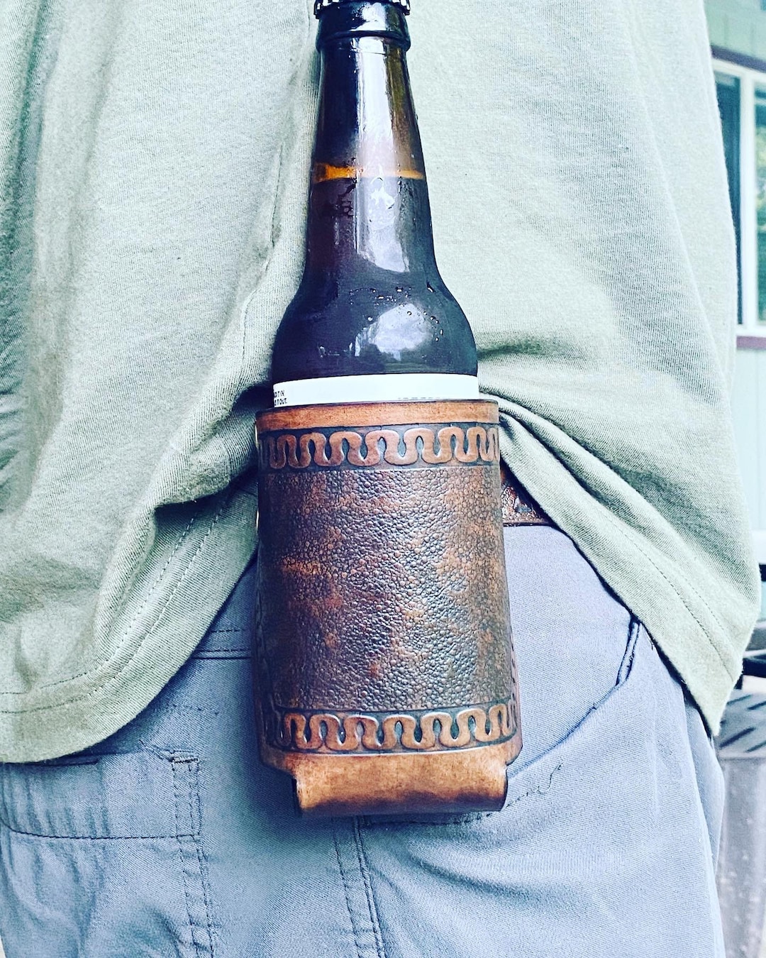 Custom Leather Beer Belt Koozie - Etsy