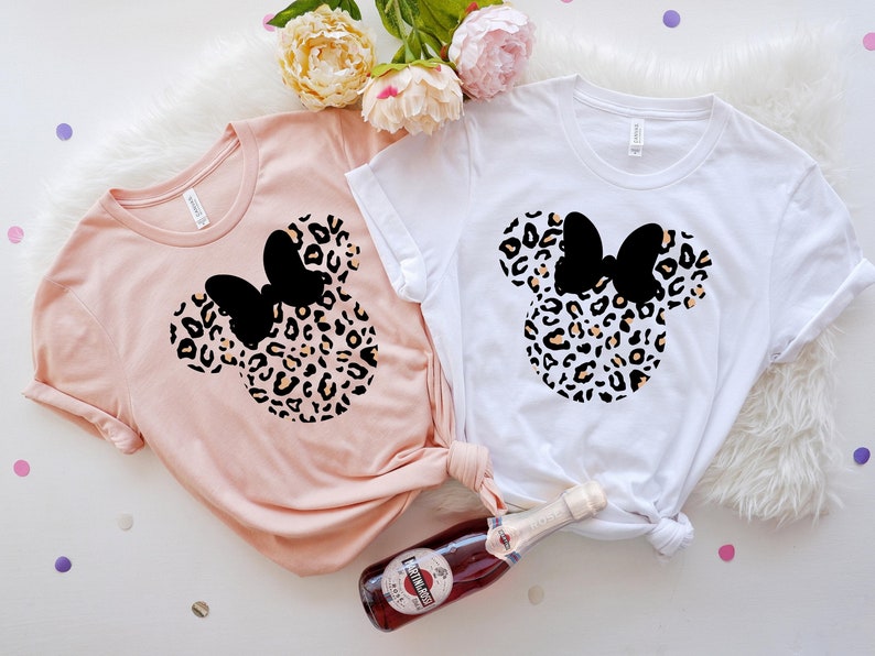 Leopard Print Minnie Shirt Animal Print Minnie Women's - Etsy