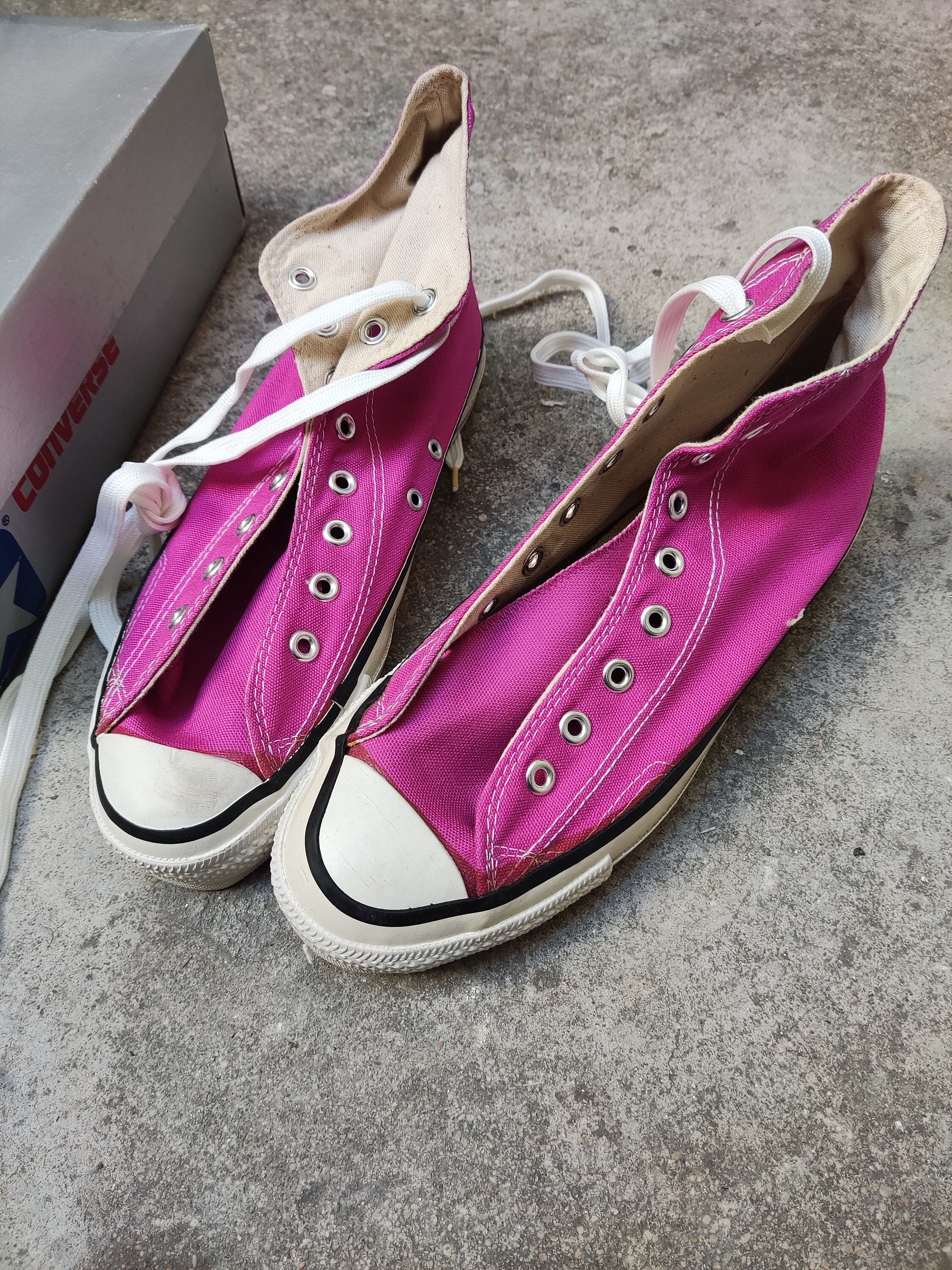 Converse All-star 1980's Made in USA Raspberry Hi US9 1/2 Deadstock ...