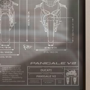 Ducati Panigale V2 (2020) Informational Blueprint - Motorcycle Poster ...