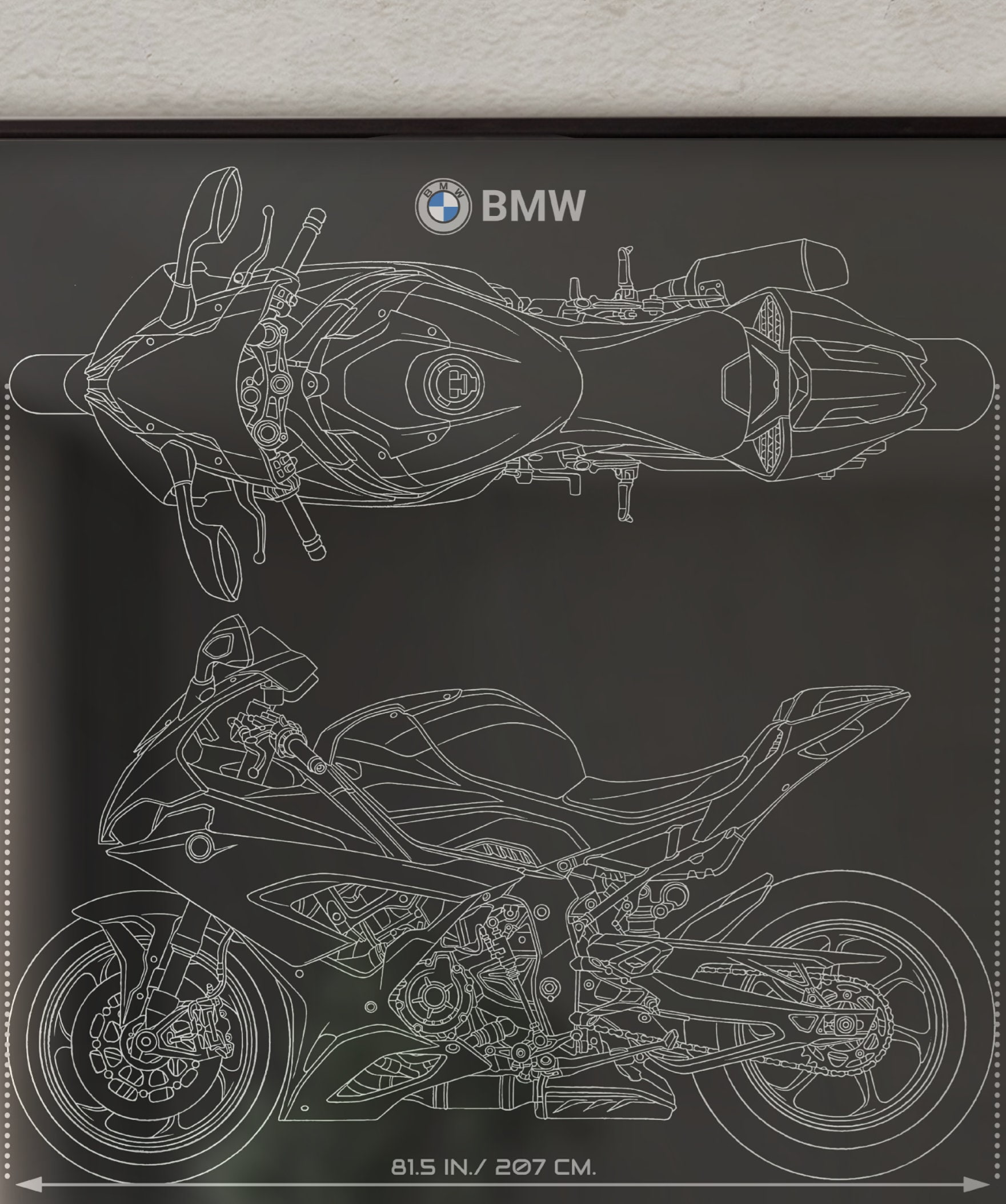 BMW S1000RR (2019) Minimalistic Blueprint - Motorcycle Poster - Etsy