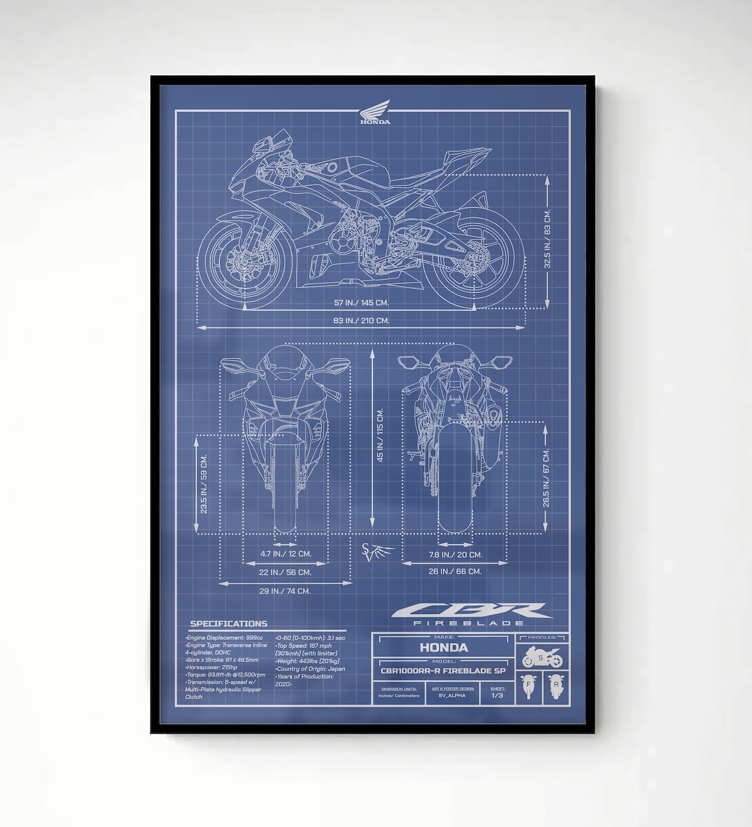 Honda CBR1000RR-R Fireblade SP (2021) Informational Blueprint ...