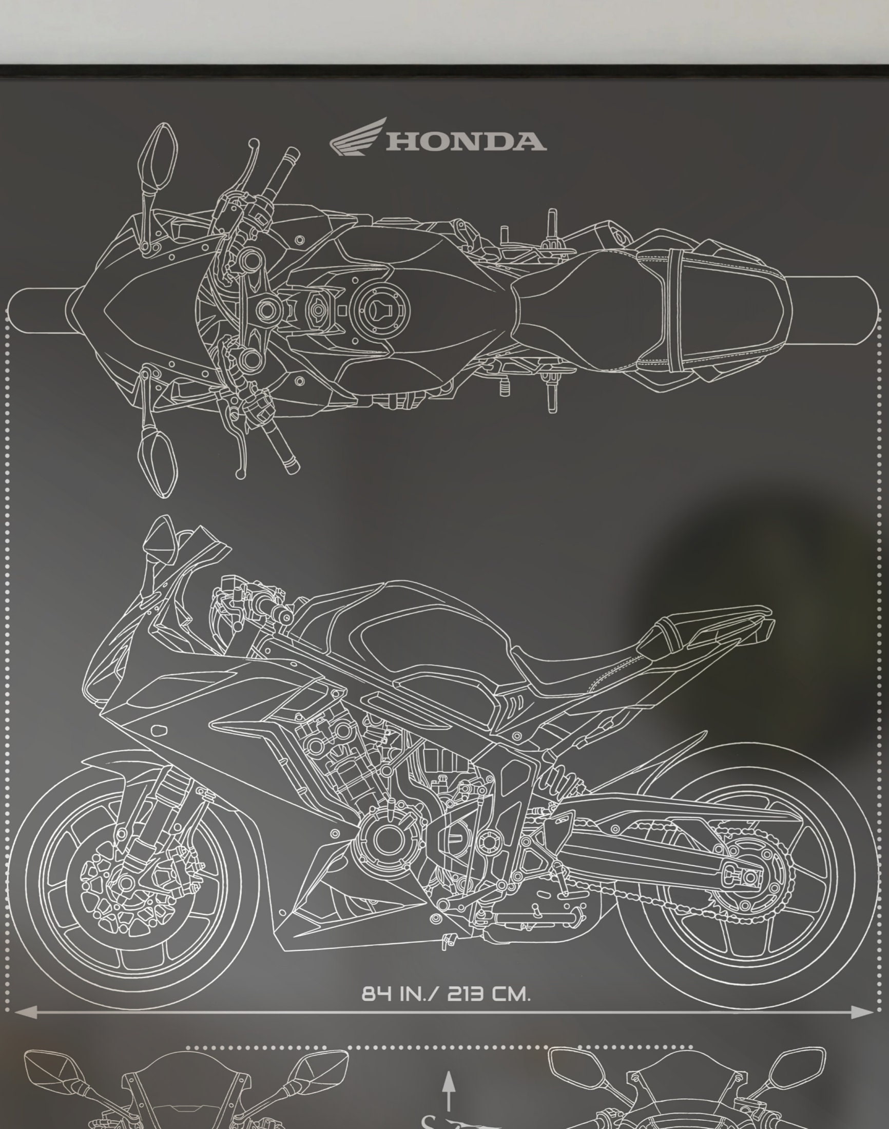 Honda CBR 650R (2020) Minimalistic Blueprint - Motorcycle Poster - Etsy