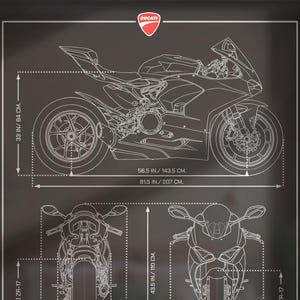 Ducati Panigale V2 (2020) Informational Blueprint - Motorcycle Poster ...