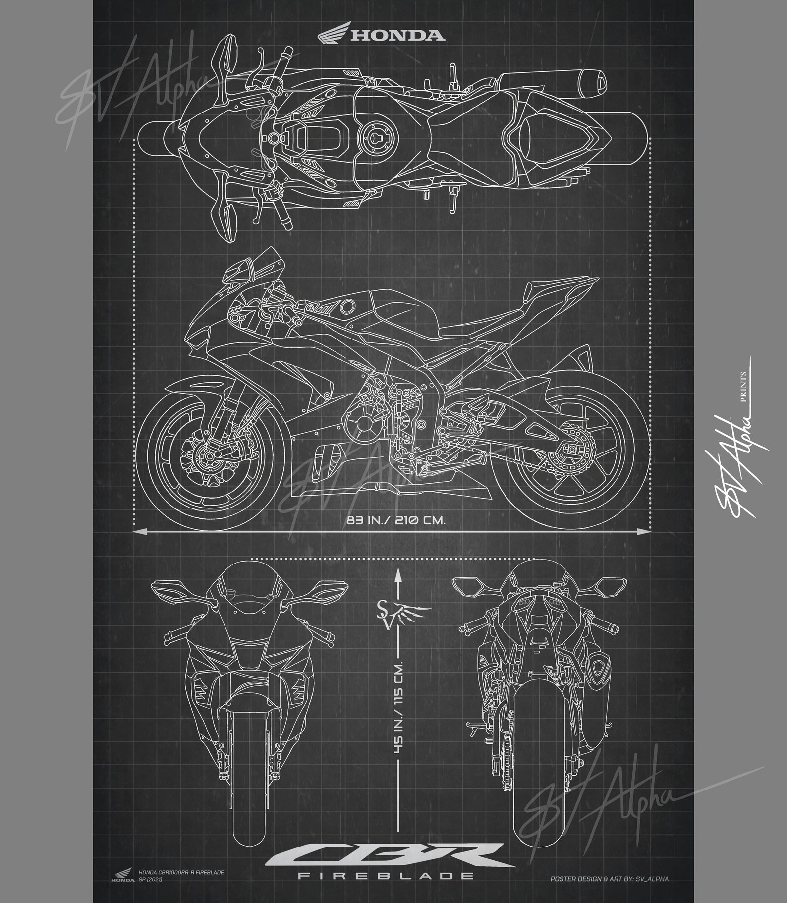 Honda CBR1000RR-R Fireblade SP 2021 Minimalist Poster - Etsy