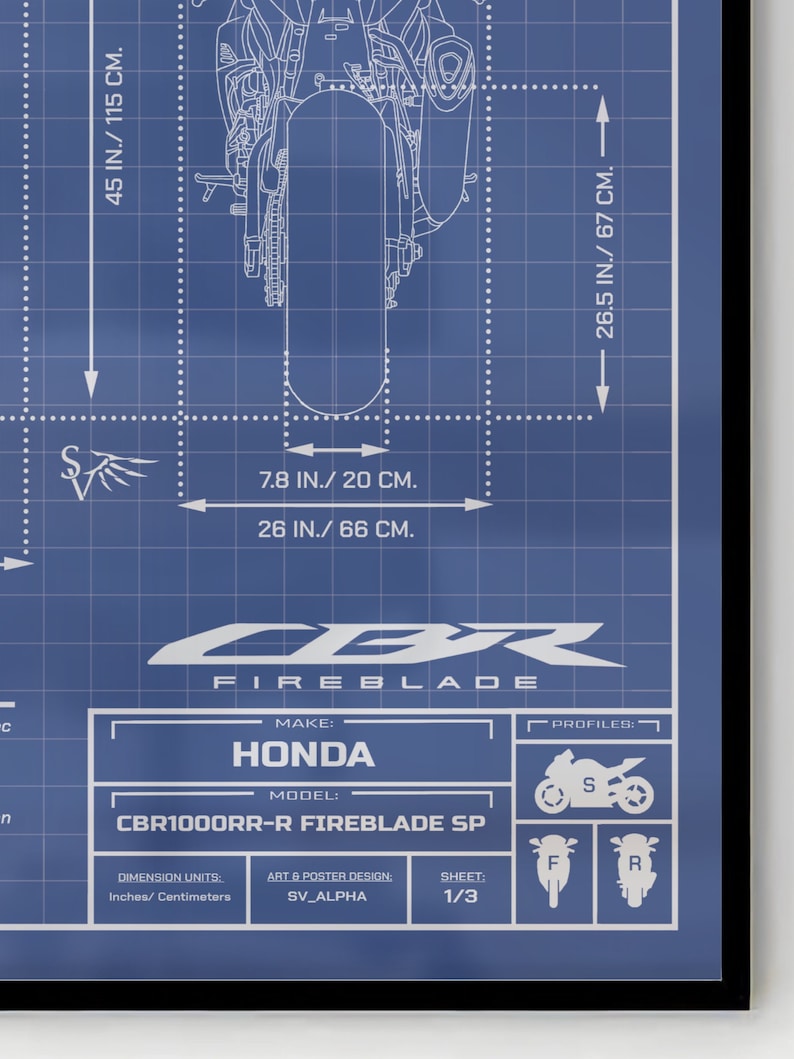 Honda CBR1000RR-R Fireblade SP (2021) Informational Blueprint ...