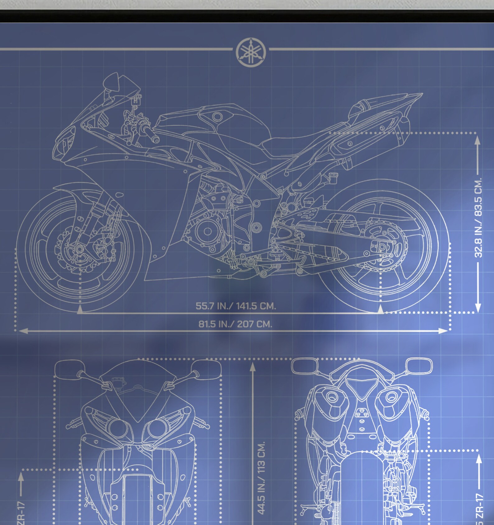 Yamaha YZF-R1 (2012) Informational Blueprint - Motorcycle Poster - Etsy
