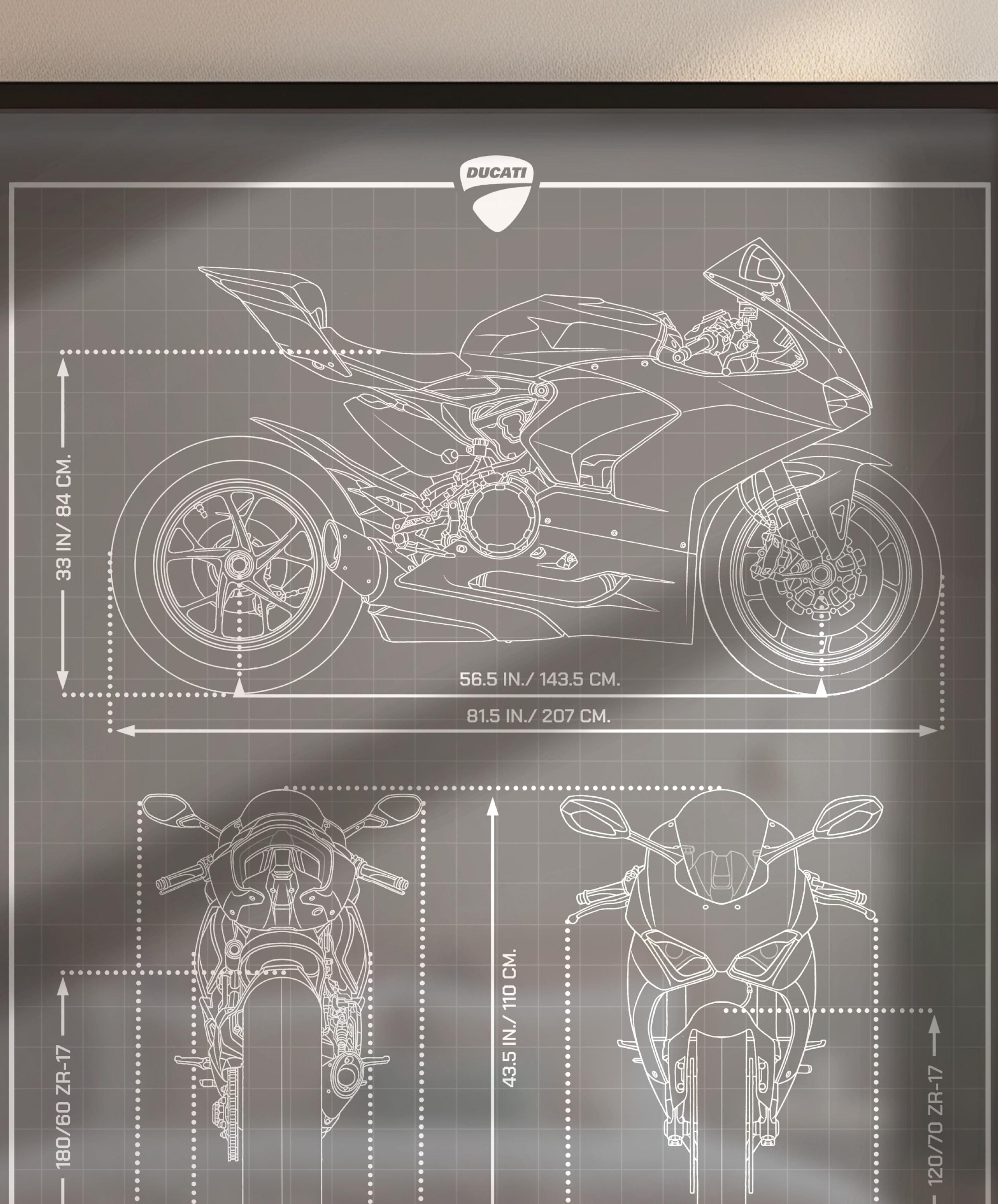 Ducati Panigale V2 (2020) Informational Blueprint - Motorcycle Poster ...