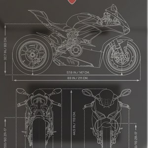 Ducati Panigale V4 (2018) Informational Blueprint - Motorcycle Poster ...