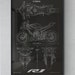 Yamaha YZF-R1 2020 Minimalistic Blueprint Motorcycle Poster - Etsy