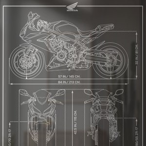 Honda CBR 650R (2020) Informational Blueprint - Motorcycle Poster - Etsy