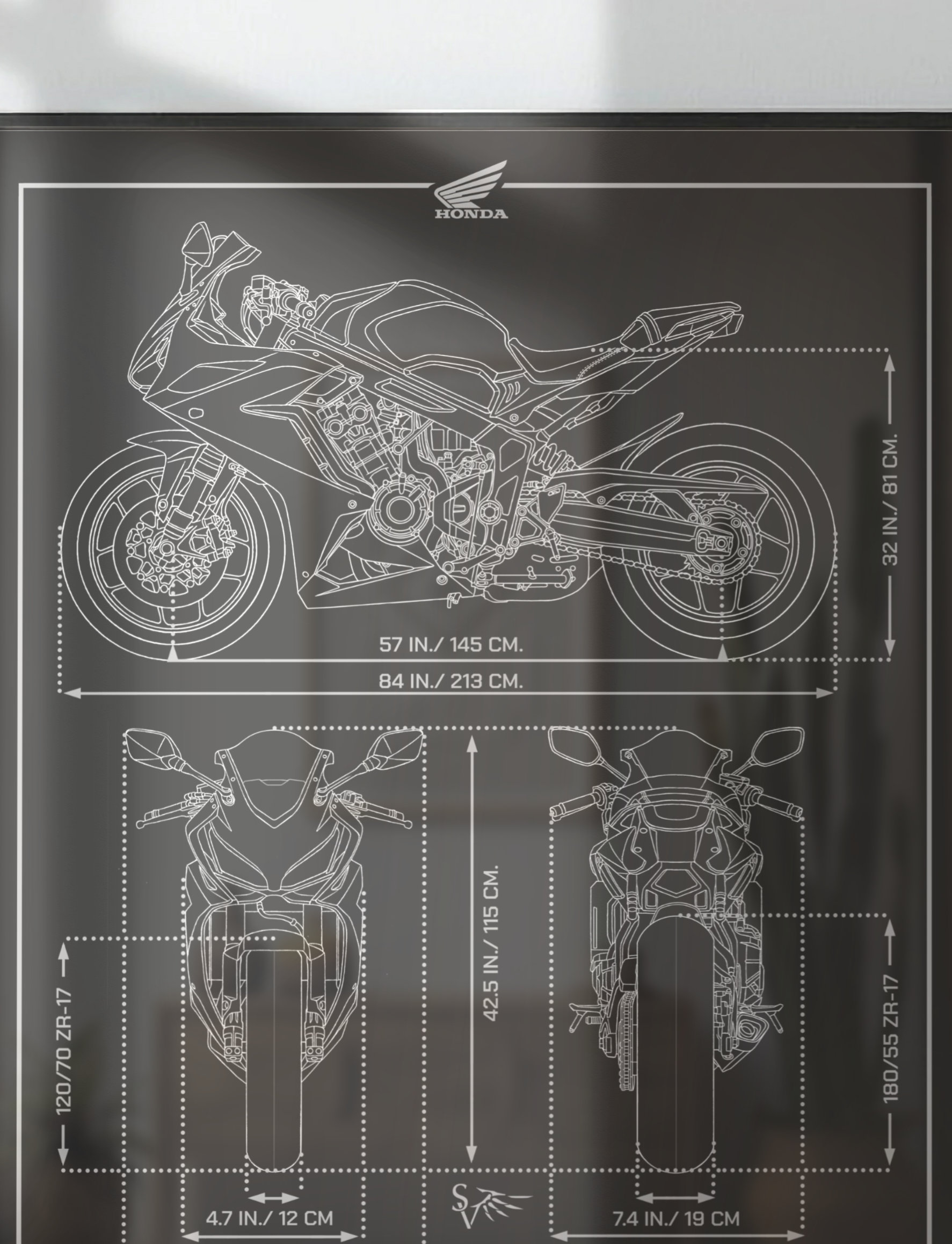 Honda CBR 650R (2020) Informational Blueprint - Motorcycle Poster - Etsy