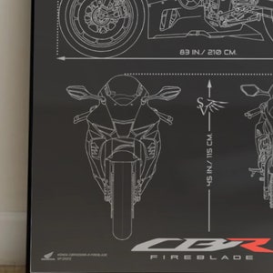 Honda CBR1000RR-R Fireblade SP (2021) Minimalistic Blueprint ...