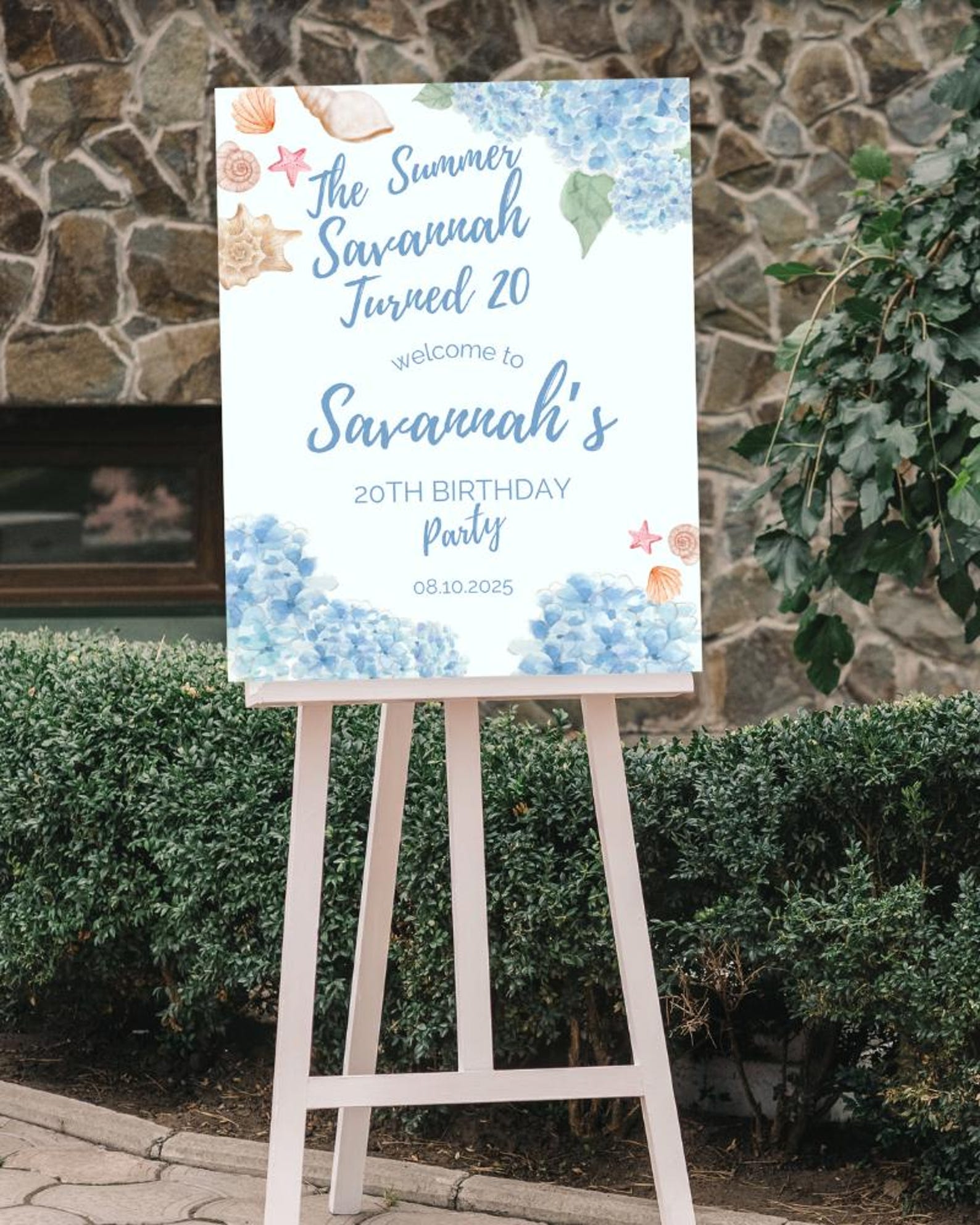 Summer Beach Theme Birthday Welcome Sign | Editable Template | Coastal ...