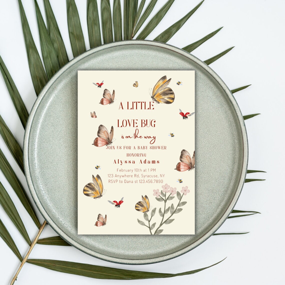 Little Love Bug Butterfly, Lady Bug & Bumble Bee Baby Shower Printable ...