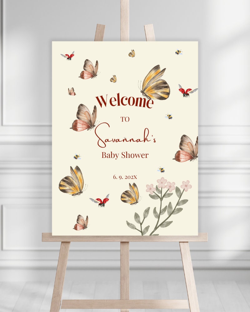 Little Love Bug Butterfly, Lady Bug & Bumble Bee Baby Shower Printable ...