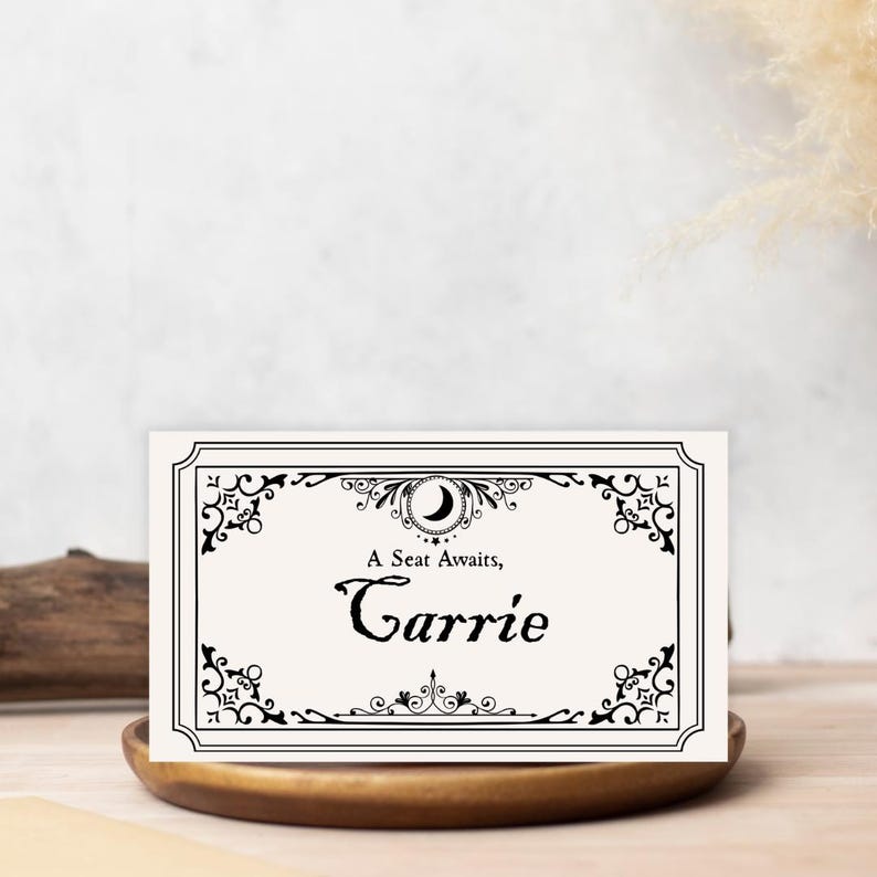 Witchy Bachelorette Place Card Template: Coven Weekend, Salem Theme 3 ...
