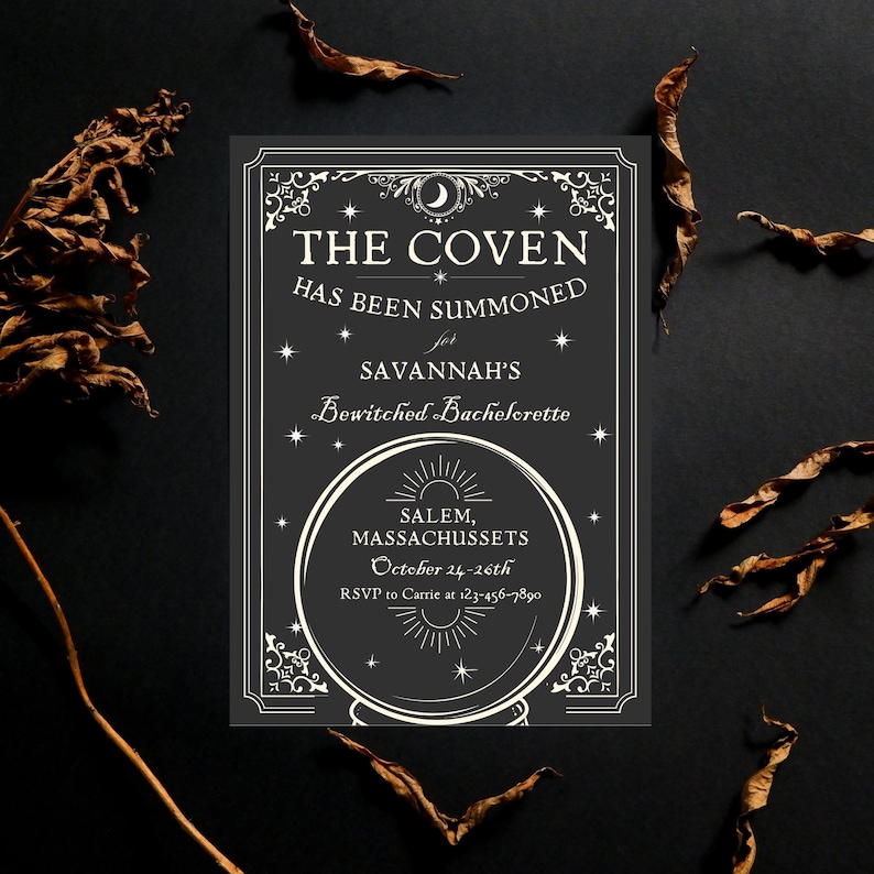 Witchy Bachelorette Invitation & Itinerary: Salem Coven Weekend ...