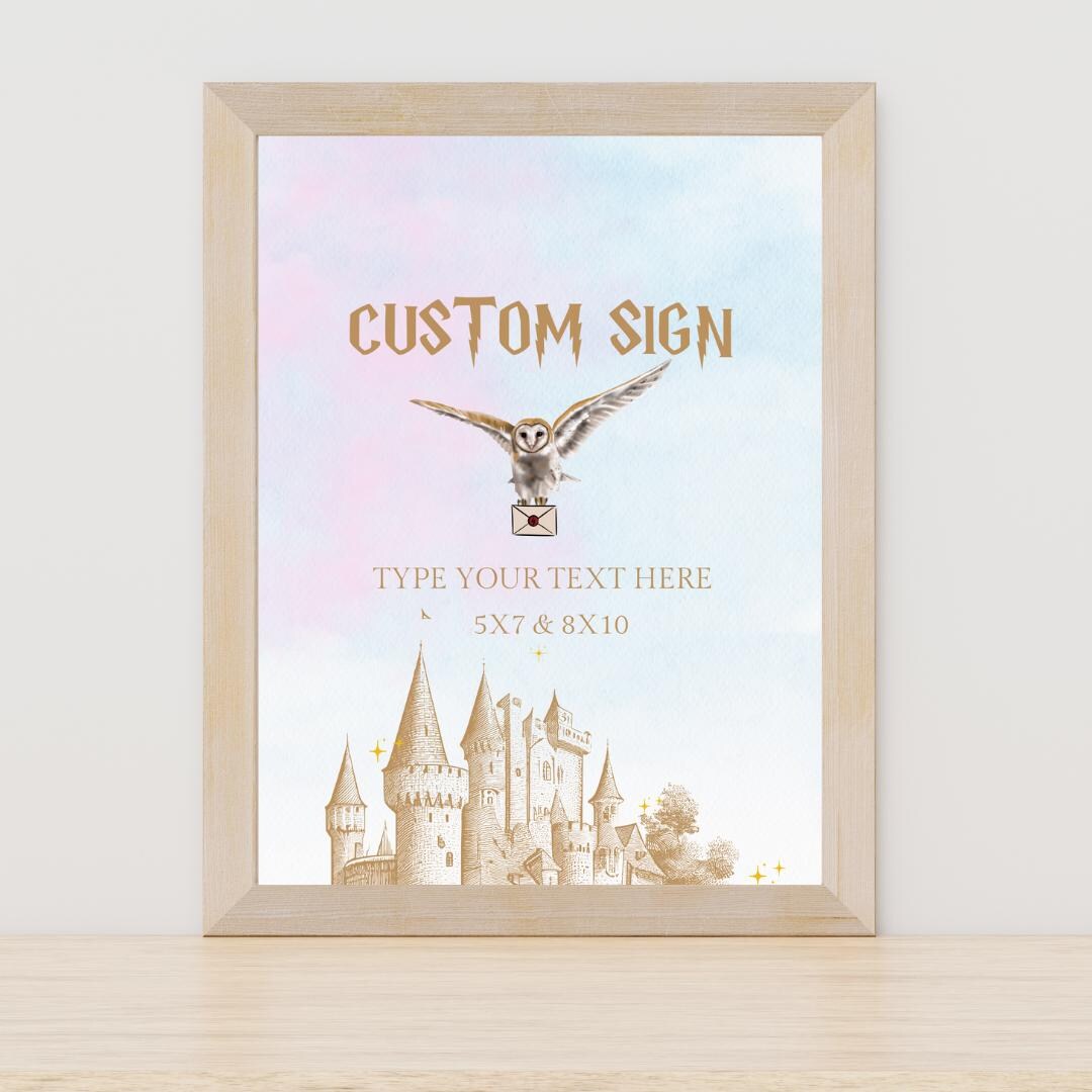 Magical Gender Reveal Sign: Witch or Wizard Canva Template (digital ...
