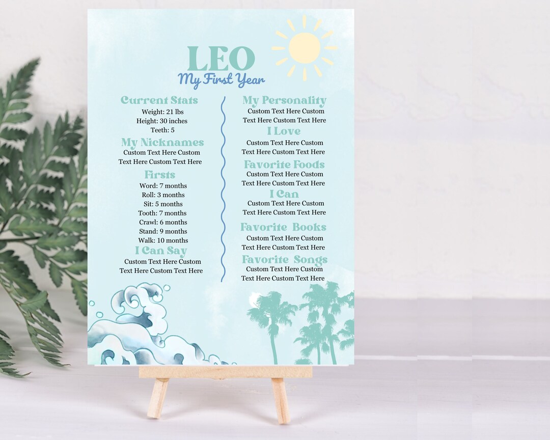 The Big One Milestone Board Template, Wave Theme First Birthday, Retro ...