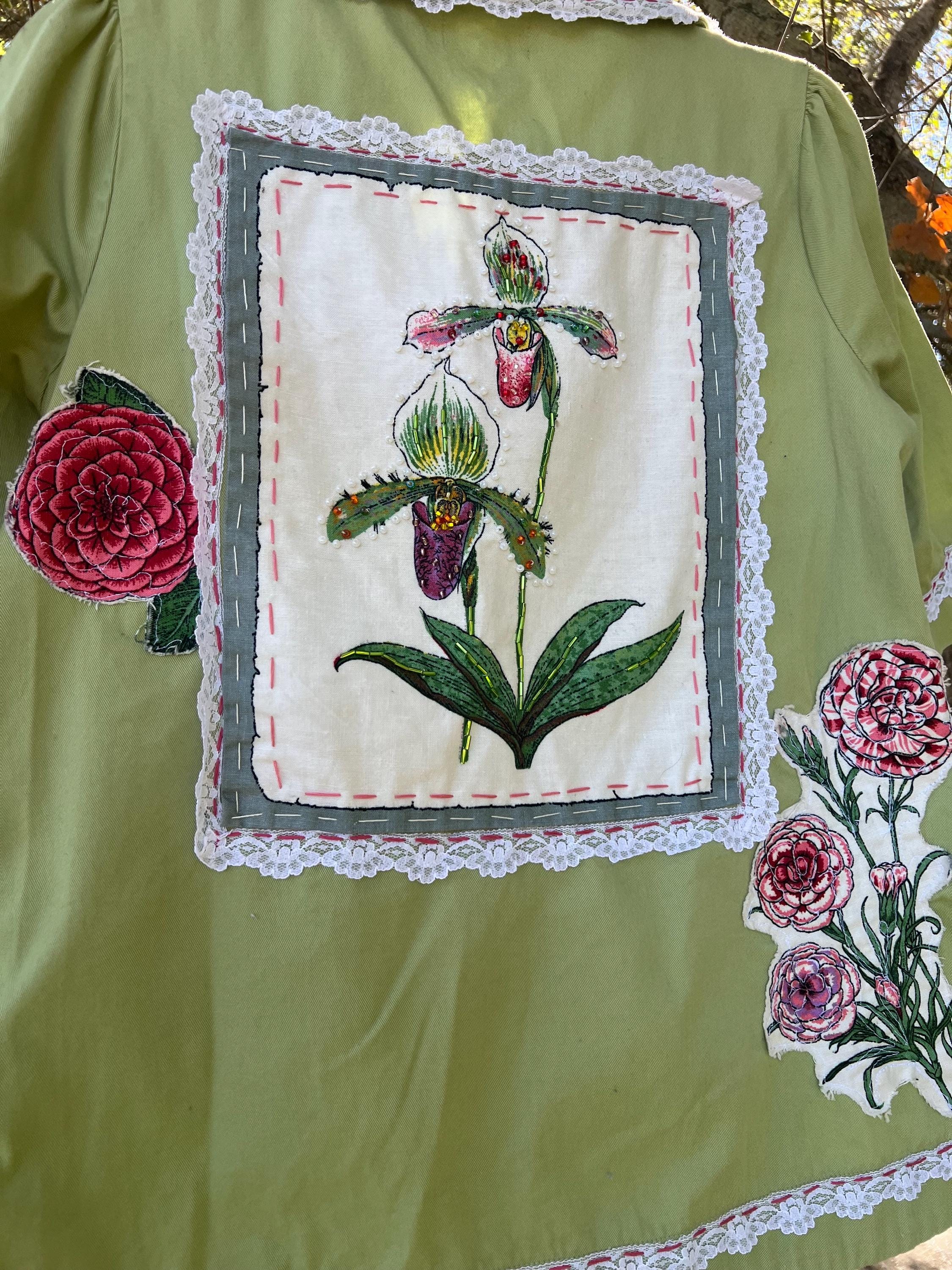 Green Floral Top Upcycle - Etsy