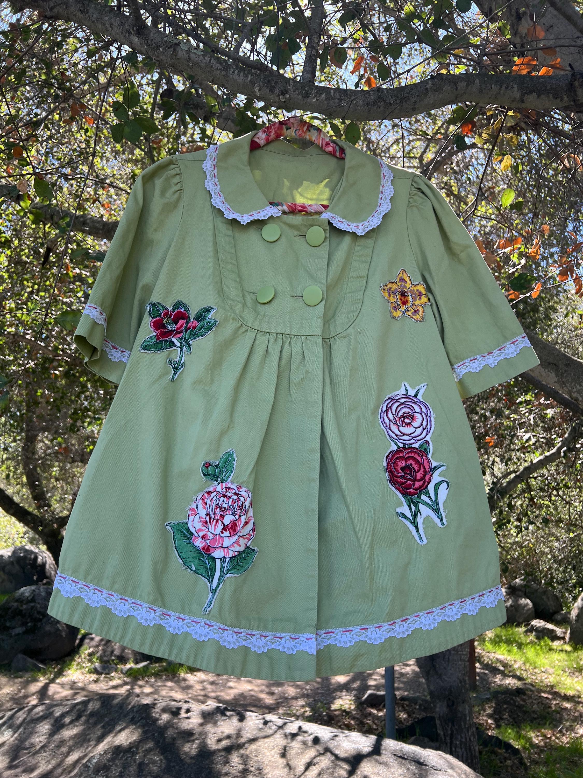 Green Floral Top Upcycle - Etsy