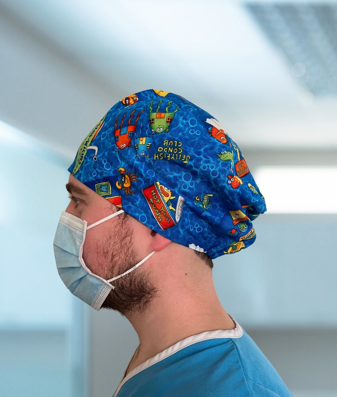 Fun Sea Cafe Theatre Hats or Scrub Caps for Medical, Doctors, Nurses ...