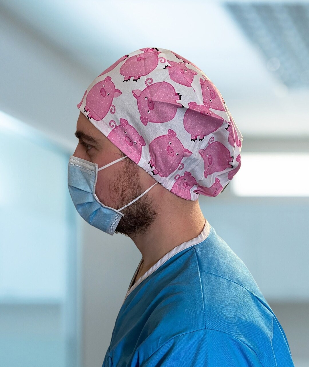 Fun Porky Pig Theatre Hats or Scrub Caps Moos for Medical, Doctors ...