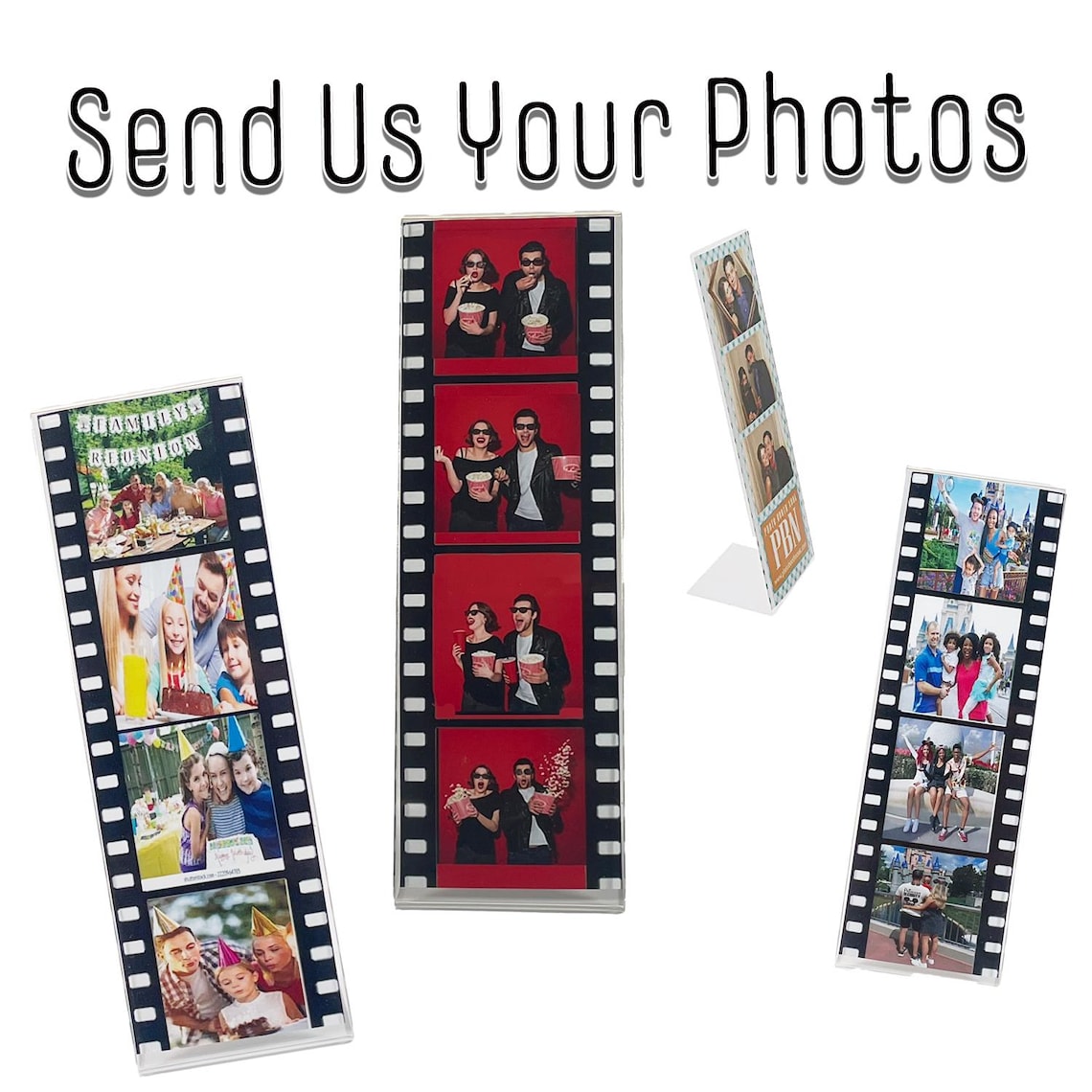 Send Us Your Photos - 4 Photo Photostrip W/acrylic Holder Vintage Style ...