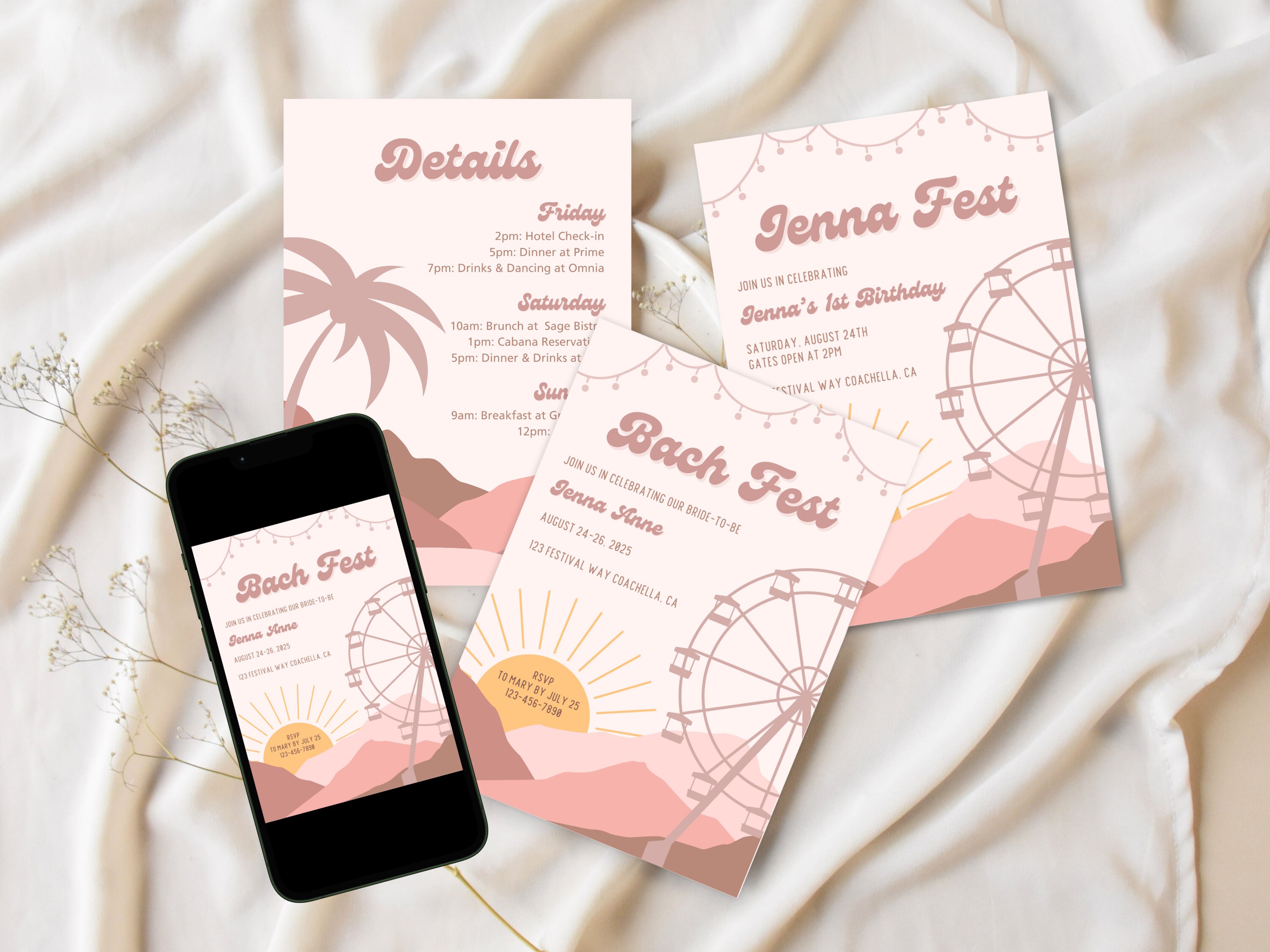 Boho Festival Themed Invitation Bach Fest, Kidchella, Festival Theme ...