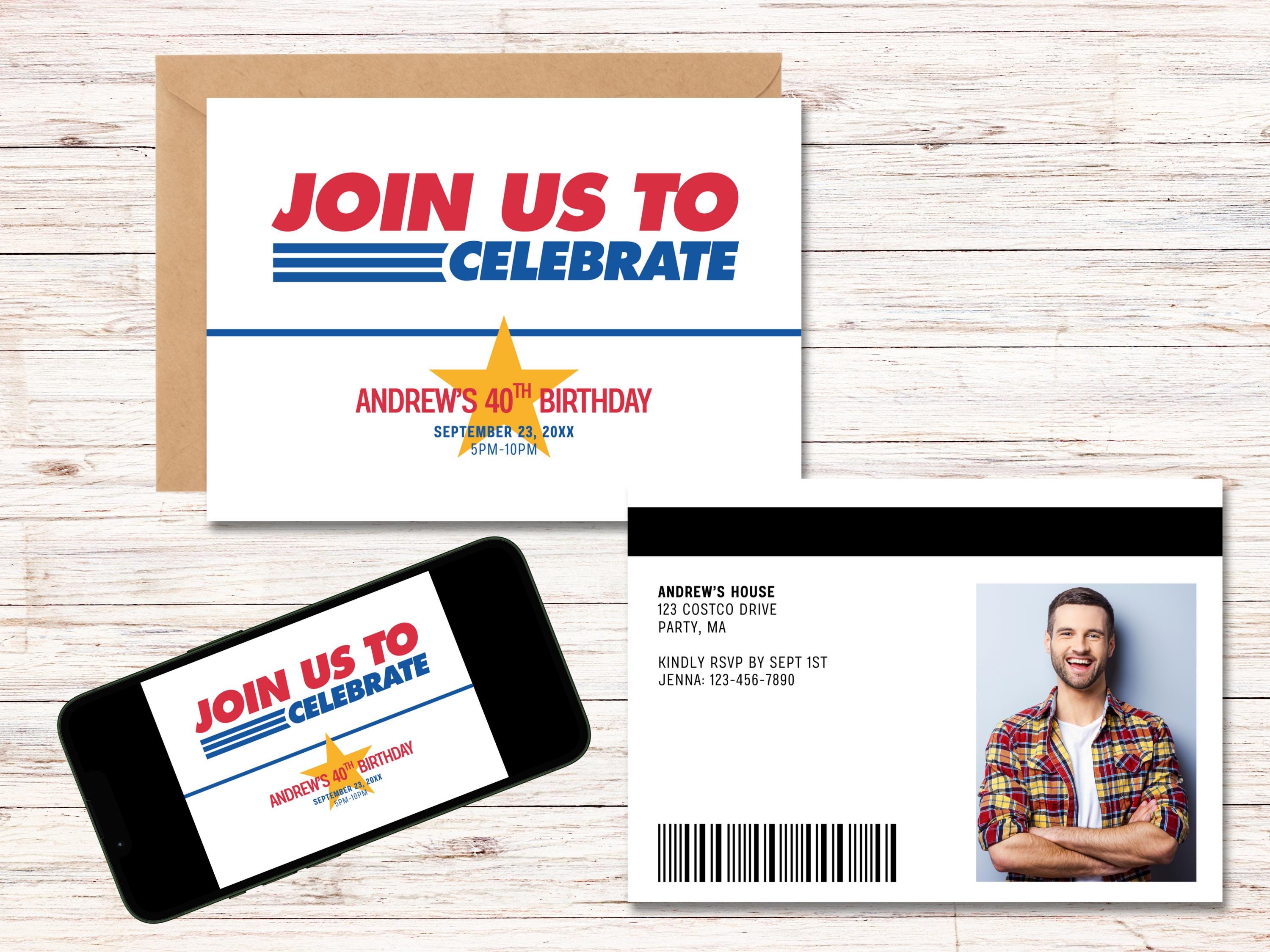 Costco Themed Party Bundle, Costco Invitation, Wholesale Club Birthday ...