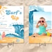Surfs up Kids Birthday Invitation, Surf Beach Summer Theme Bday, Retro ...