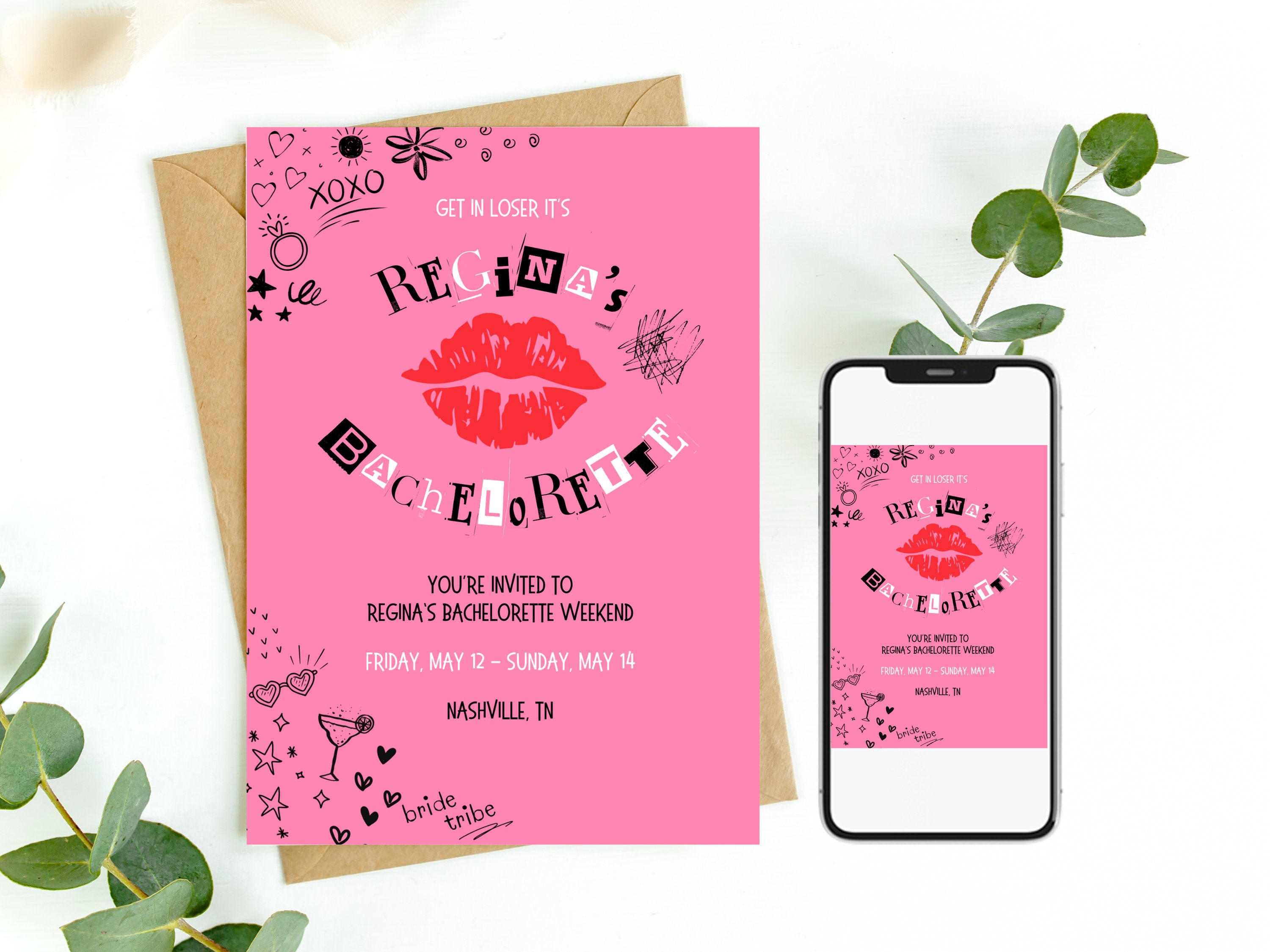 Burn Book Bachelorette Party Invitation, Mean Girls Themed Hens Party ...