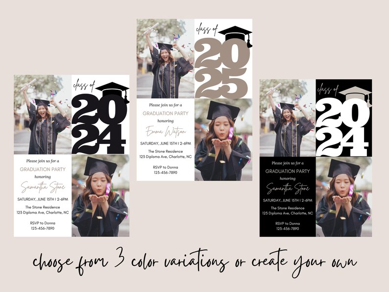 Graduation Party Invitation, Class of 2025 Graduate, Simple Modern ...